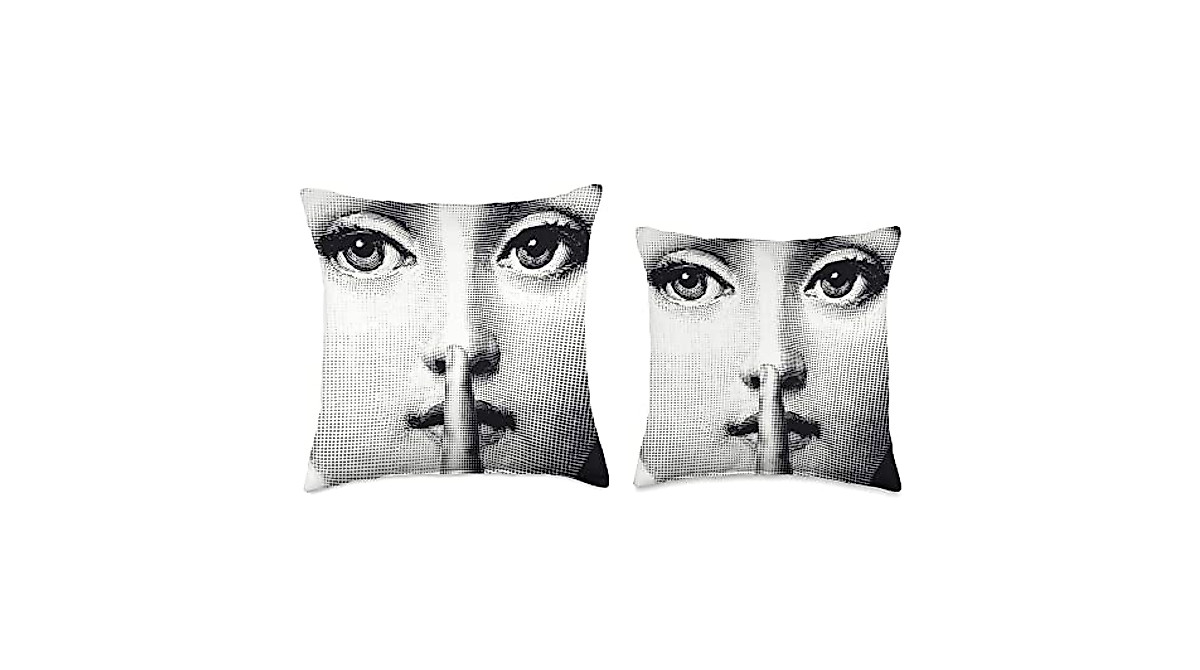 Fornasetti Shut Up Throw Pillow - Unique Artistic Home Decor