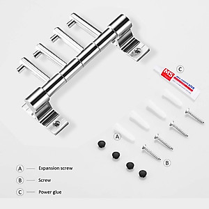 BAMTALK Swivel Towel Hooks Wall Coat Rack with 4 Swivel Arms, Towel Hooks for Bathrooms,Heavy Duty Wall Clothes Hooks, Swivel Coat Rack Hat Rack Wall Mount, Key Holder Hanger