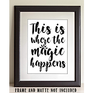 This is Where The Magic Happens - 11x14 Unframed Typography Art Print Poster - Great Bedroom Decor Under $15