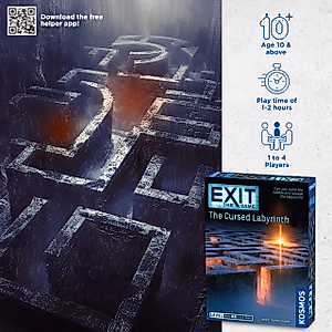 EXIT: The Cursed Labyrinth | Exit: The Game - A Kosmos Game | Family-Friendly, Card-Based at-Home Escape Room Experience for 1 to 4 Players, Ages 10+