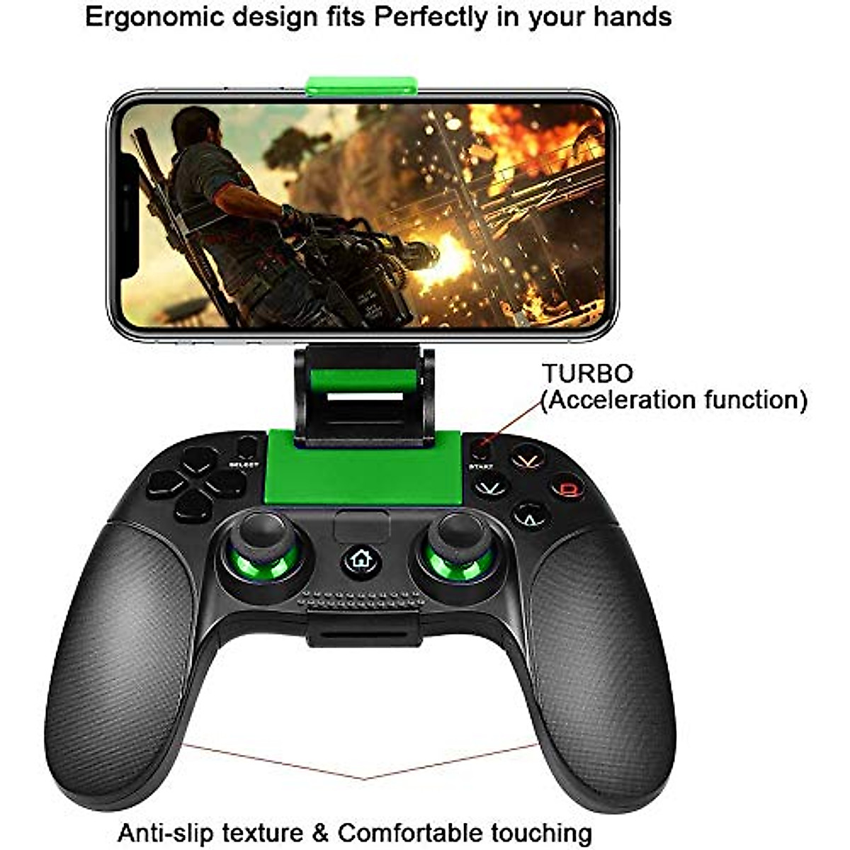 Mobile Game Controller,BestOff Wireless Controller Gamepad Compatible with iOS Android iPhone iPad Samsung Galaxy (does not support above ios 13.4)