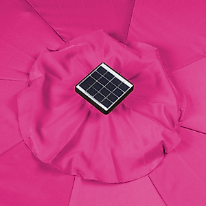 Trademark Innovations Deluxe Solar Powered LED Lighted Patio Umbrella - 9' (Pink)