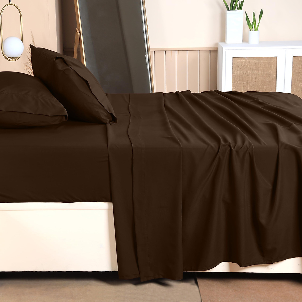 Utopia Bedding Twin Bed Sheets Set - 3 Piece Bedding - Brushed Microfiber - Shrinkage and Fade Resistant - Easy Care (Twin, Brown)