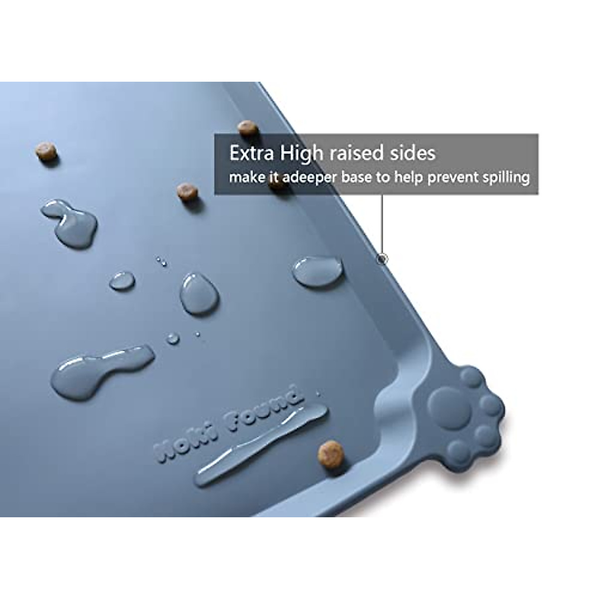 Hoki Found -Waterproof Pet Feeding Mats with High Lips - Multiple Size and Colors for Dogs, Cats & Others-G