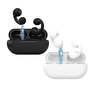 MONKPEAR 2SET Wireless Ear Clip Bone Conduction Headphones - Mini Bone Conduction Headphones, Open Ear Headphones Wireless Bluetooth for Running Sports (C)