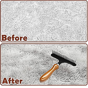 Carpet Rake, Hand Held Carpet Rake for Matted Carpet Comb Carpet Groomer Rake Carpet Rake for Matted Carpet, Portable Shag Rug Rake Carpet Rake to Fluff Carpet for Making Carpets Fluffy