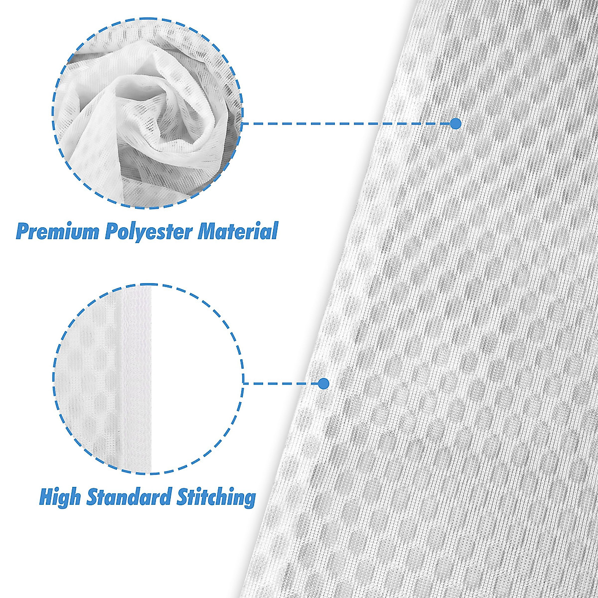 Meuvo Mesh Laundry Bags for Delicates - Durable Lingerie Bags for Washing Delicates with Elastic Zipper Protector, Delicates Bag for Washing Machine and Dryer, White, 1 Large, 1 Medium, 1 Small