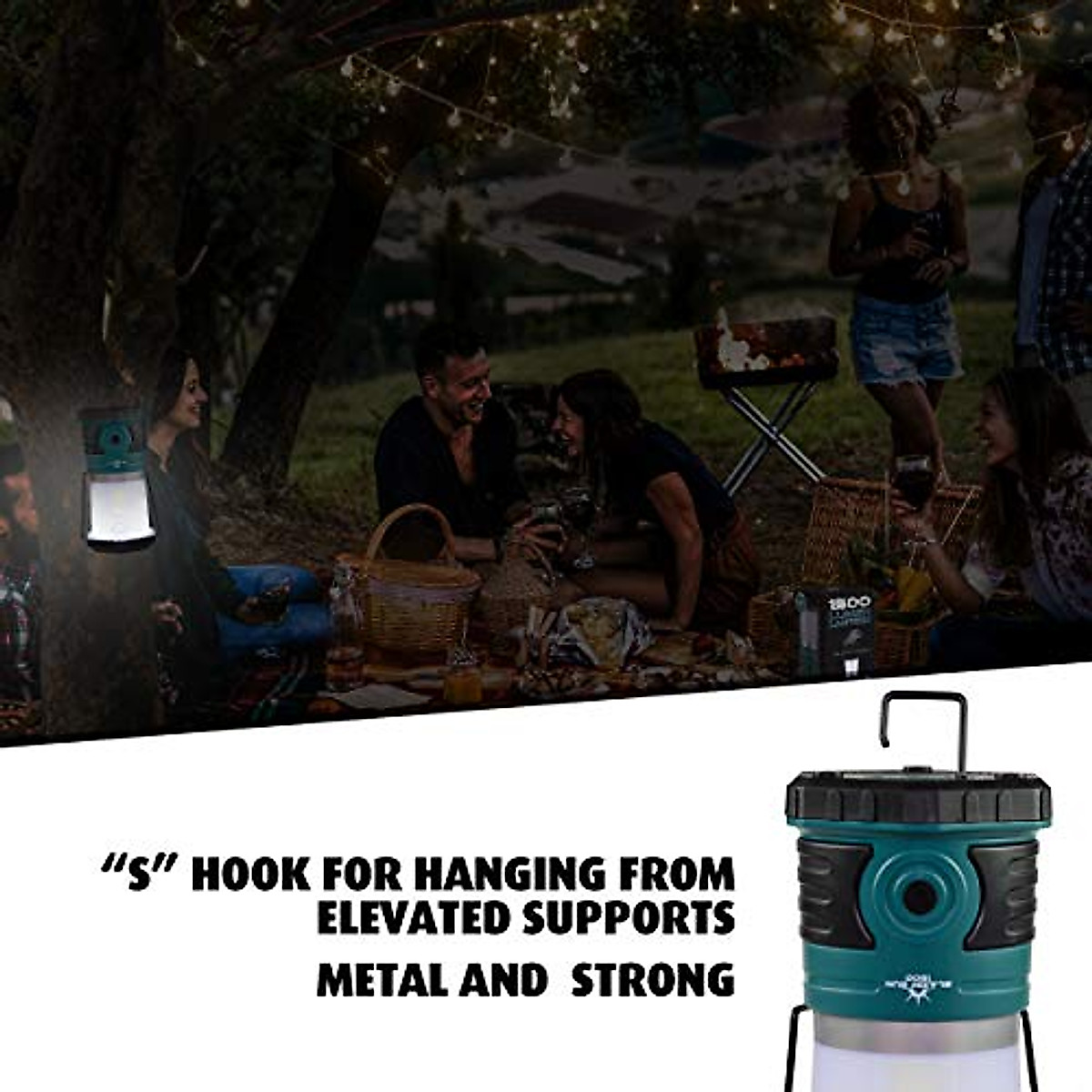 Blazin' Sun 1500 Lumen | Battery Lanterns for Power Outages, Emergency, Hurricane, Camping | LED Lantern with up to 200 Hour Runtime (Teal)