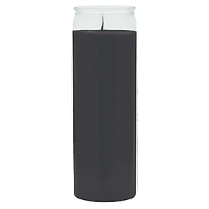 Black 8 Inch Unscented Prayer Candle Black Spell Candle Black Protection Candle Black Ritual Candle Black Devotion Prayer Candle……