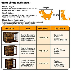 APPOLYN Dog Crate Furniture, Side End Table, Dog Crate Table with Two Doors, Wooden Indoor Dog Kennels Crates for Large Dogs Up to 65lb, 38.2"x25.6"x26.8", Vintage