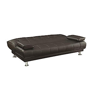 Convertible Sofa Bed with Removable Armrests Black 300205