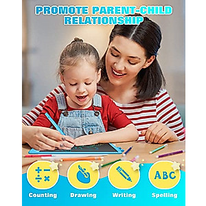 SHUESY LCD Writing Tablet for Kids – 8.5 inch Colorful Graffiti Drawing Board for Toddlers – Magic Scribble Doodle Board – Touch Screen LCD Drawing Tablet – Doodle Pad for Toddler 1-3 4-8 (Blue)
