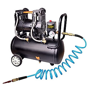 GASHER 1/4" x 10FT Reinforced Polyurethane Recoil Air Hose with Bend Restrictor, 1/4" Industrial Quick Coupler and Plug