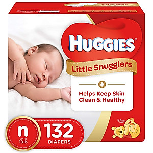 Huggies Little Snugglers Baby Diapers, Size Newborn, 132 Count, GIANT PACK (Packaging may Vary)