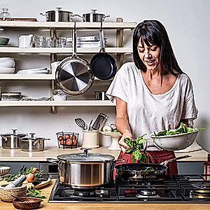 KitchenAid Stainless Steel PFAS-Free Ceramic Non-Stick 28 cm/3.6 Litre Wok, Induction, Oven Safe,Silver