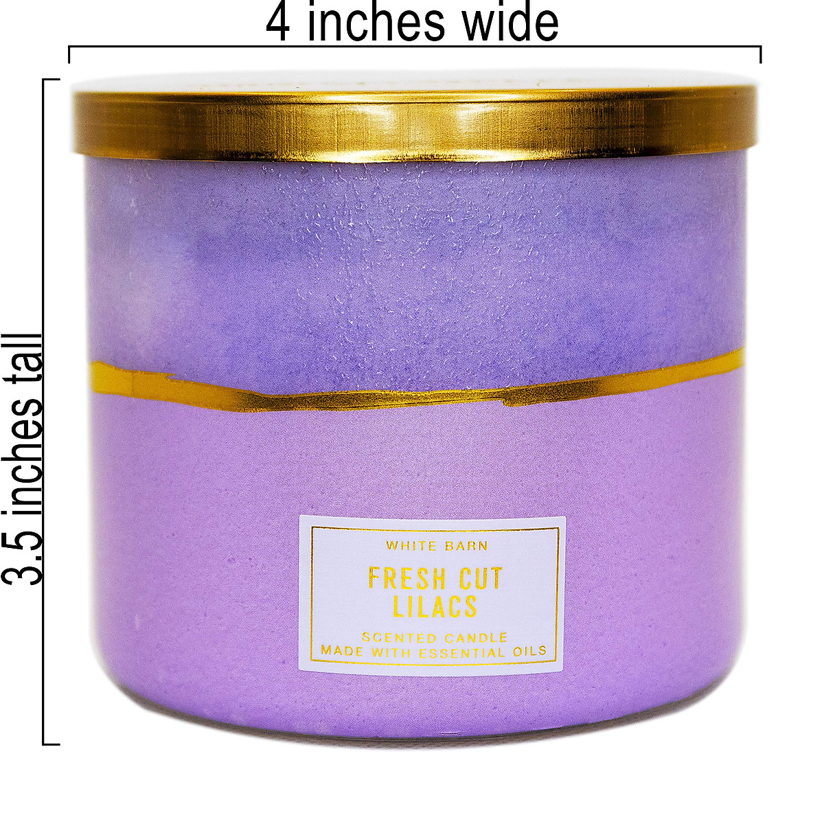 White Barn Bath and Body Works, 3-Wick Candle w/Essential Oils - 14.5 oz - 2021 Spring Scents! (Fresh Cut Lilacs)