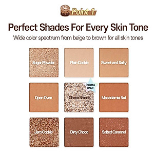 ETUDE Play Color Eyes #Cookie Chips | 9 Shade Eyeshadow Palette With Daily Brown & Sparkly Glitter Colors | Easy- Blendable Daily Eye Palette | K-beauty