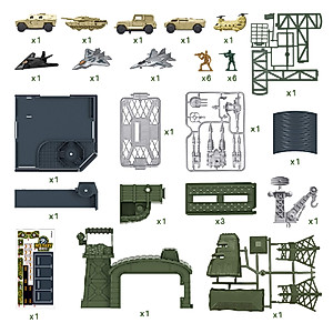 47 Pieces Military Base Set, Army Men Playset with Vehicles Accessories,Soldier Army Men and Play Map,Mini Army Toy Tank,Warplane,Helicopter Playset Plastic Christmas Toys Gifts for Kids Boys