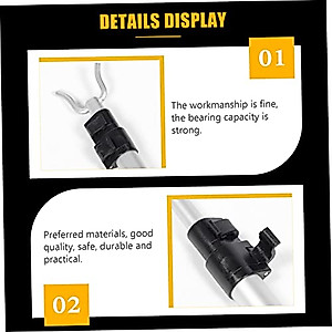 Alipis 1pc Closet Clothes Rail Stainless Steel Shelf Adjustable Shower Rod Shower Curtain Rod Hooks Clothes Poles for Hanging Clothes Closet Reacher Pole Reach Pole with Hook Silver Heavy