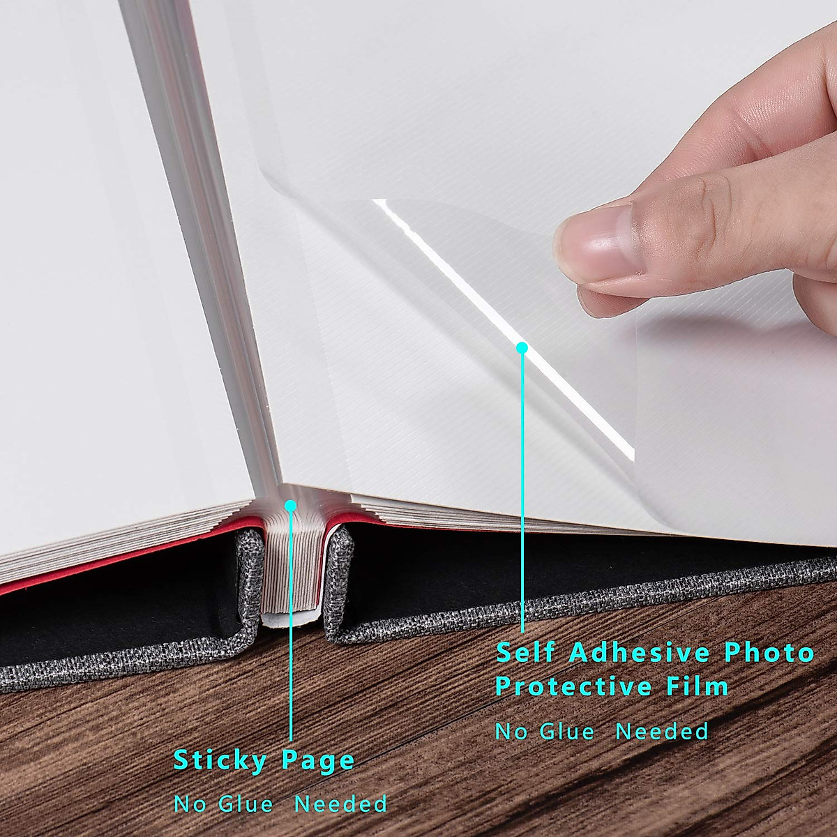 Photo Album Self Adhesive 3x5 4x6 5x7 6x8 8x10 8.5x11 11x10.6 Magnetic Scrapbook Album DIY Length 11x10.6 Inch 40 Pages Linen Cover DIY Photo Album with A Metallic Pen and DIY Accessories(Gray)
