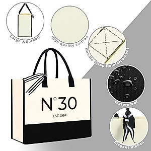 YUANHAO 30th Birthday Gifts for Her,1994 Birthday Gifts for Women,30th Birthday Gift Bag,30th Birthday Gifts for Women,Gifts for 30th Birthday Woman Canvas Tote Bag Beach Bag, Large