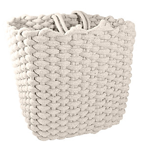 Stor-All Cotton Woven Basket for Organizing, Storage Baskets for Shelves, Woven Baskets for Storage, Laundry Baskets (White)