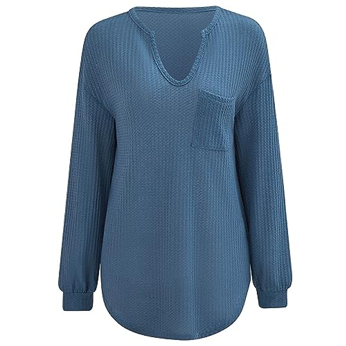 Fall Sweaters Cashmere Sweaters for Women 2023 Fashion Casual Long Sleeve Knit Top V Neck Lightweight Loose Fit Pullover Fall Sweater Blue
