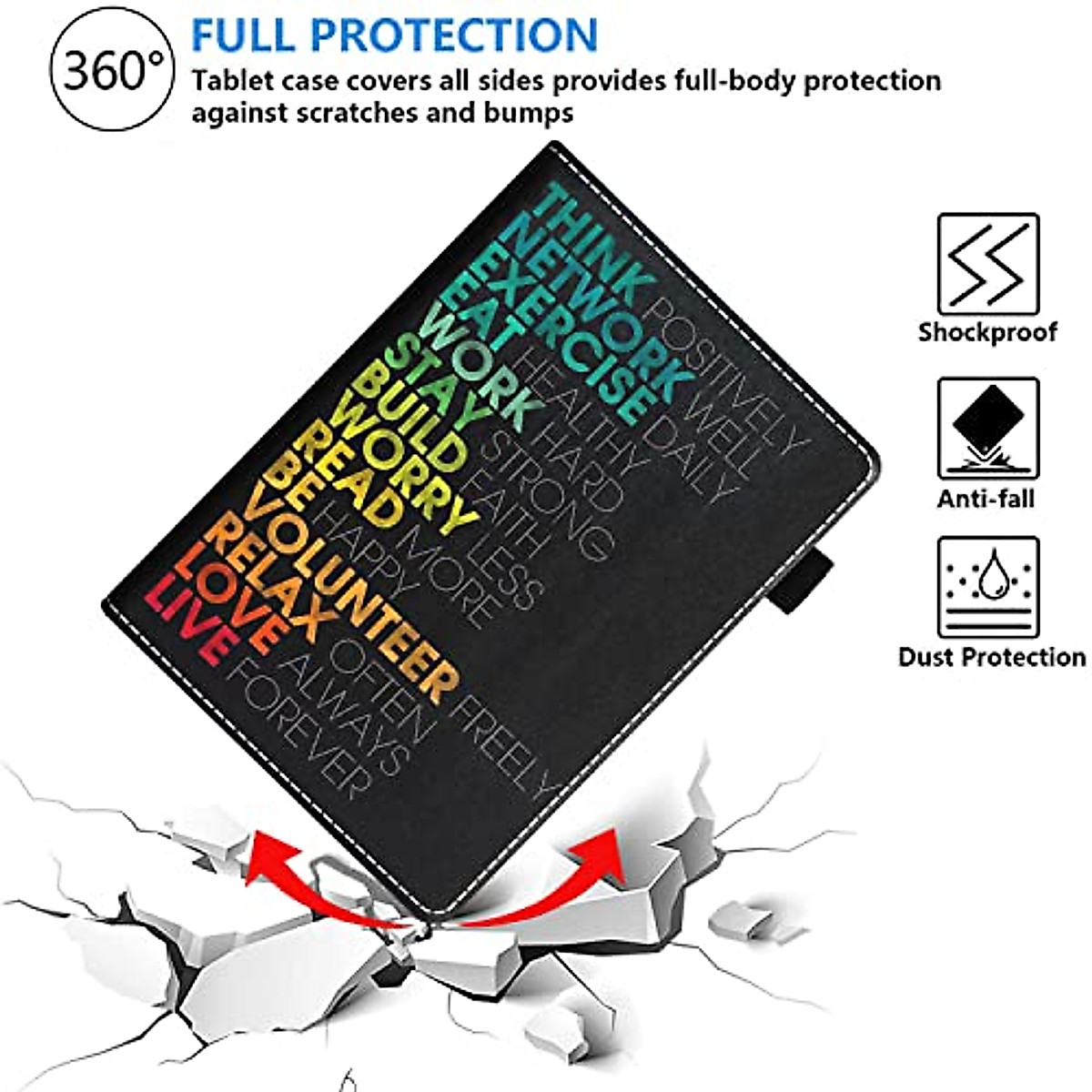 TBXOSTN Case for All-New Amazon Kindle Fire 7 Tablet (7" Display, 12th Generation, 2022 Release), Premium PU Leather Stand Cover with Smart Auto Wake, Inspirational Quotes Customized