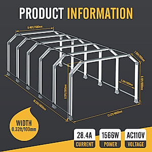 GOSLARLIT LED Tunnel Lighting, Car Detailing Tunnel for Car Care,Inflatable 6500k,110-120lm/v,100mm