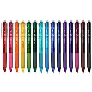 Vanstek 15 Colors Retractable Erasable Gel Pens Clicker, Fine Point(0.7), Make Mistakes Disappear, Premium Comfort Grip for Drawing Writing Planner and School Supplies