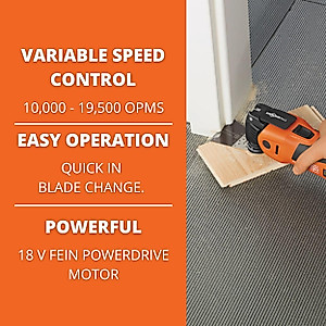 Fein MultiMaster AMM 700 Max Top Cordless Oscillating Multi-Tool Kit with QuickIN System - StarLockMax Mount, 18 V AMPShare, 4 Ah - 71293661090