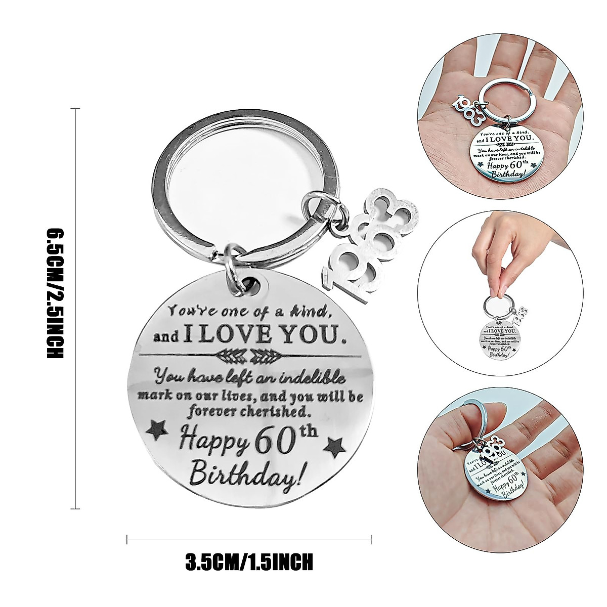 beststar 60th Birthday Gifts: Picture Keychain, Exceptional Among 60th Birthday Gifts for Women, Happy 60th Birthday Gifts for Women, Perfect 60 Birthday Gifts for Men, Great 60th Birthday Favors