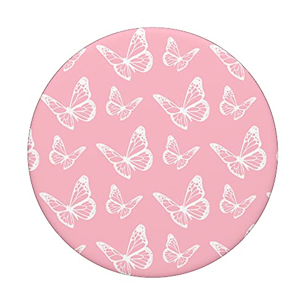 Cute Pink White Butterfly Aesthetic Print Butterflies PopSockets Swappable PopGrip