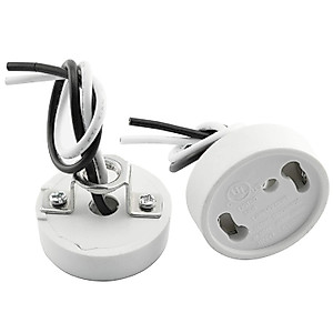 DGZZI GU24 Socket 2PCS GU-24 Plastic Keyless Bi-Pin Twist and Lock Base Lamp Holder