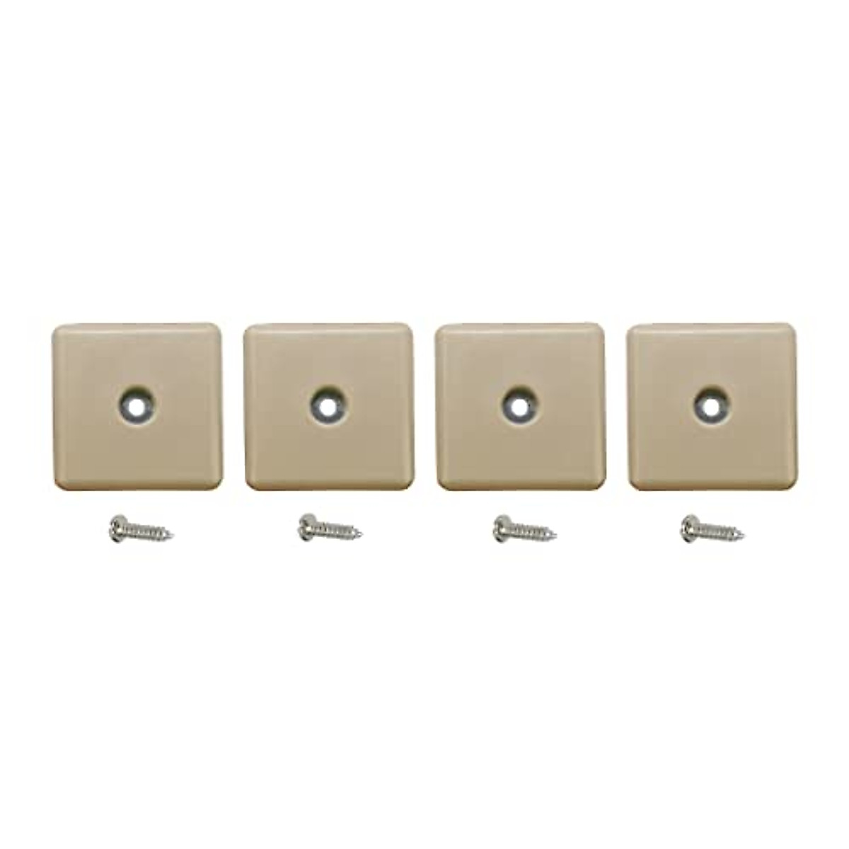 Shepherd Hardware 9244 2-1/8-Inch Square, Adhesive Slide Glide Furniture Sliders, 4-Pack , Beige
