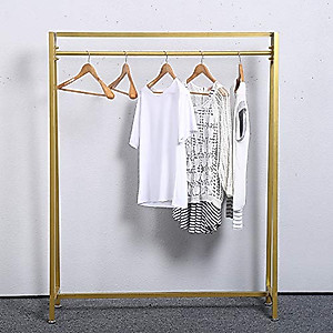 Womio Garment Racks,47in Metal Clothes Rack with Clothing Hanging Rack Organizer for Laundry Drying Rack,Display Racks,Gold
