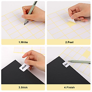 480 Pcs White Blank Labels Self Adhesive Library Book Spine Labels 1" x 1.5" Mailing Address Label Stickers Small Barcode Labels for Laser/Ink Jet Printers