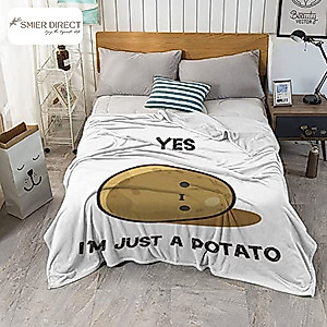 Smier Direct Cute Potato Soft Comfy Flannel Blanket Fluffy Queen Plush Throw Twin Cozy Outdoor Picnic Living Room Travel Couch 50x40in for Children