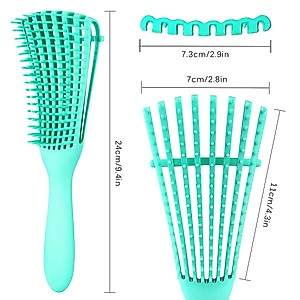 3 Pack Detangler Brush for Natural Hair, Afro America/African Hair Textured 3a to 4c Kinky Wavy/Curly/Coily/Wet/Dry/Oil/Thick/Long Hair, Exfoliating Your Scalp for Beautiful