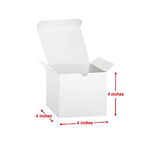 Bonfasvo Gift Boxes 30 Pack 4x4x4 inches White Fold Kraft Paper Boxes Bridesmaids Proposal Box Cupcake Boxes Easy Assemble Boxes with Lids for Wedding Birthday Party Christmas