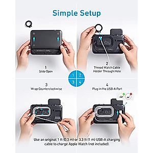 Anker Foldable 3-in-1 Wireless Charging Station with Adapter, 335 Wireless Charger, for iPhone 14 Series, AirPods Pro, Apple Watch Series 1-6 (Works with Original 1m/3.3ft USB-A Cable, Not Included)