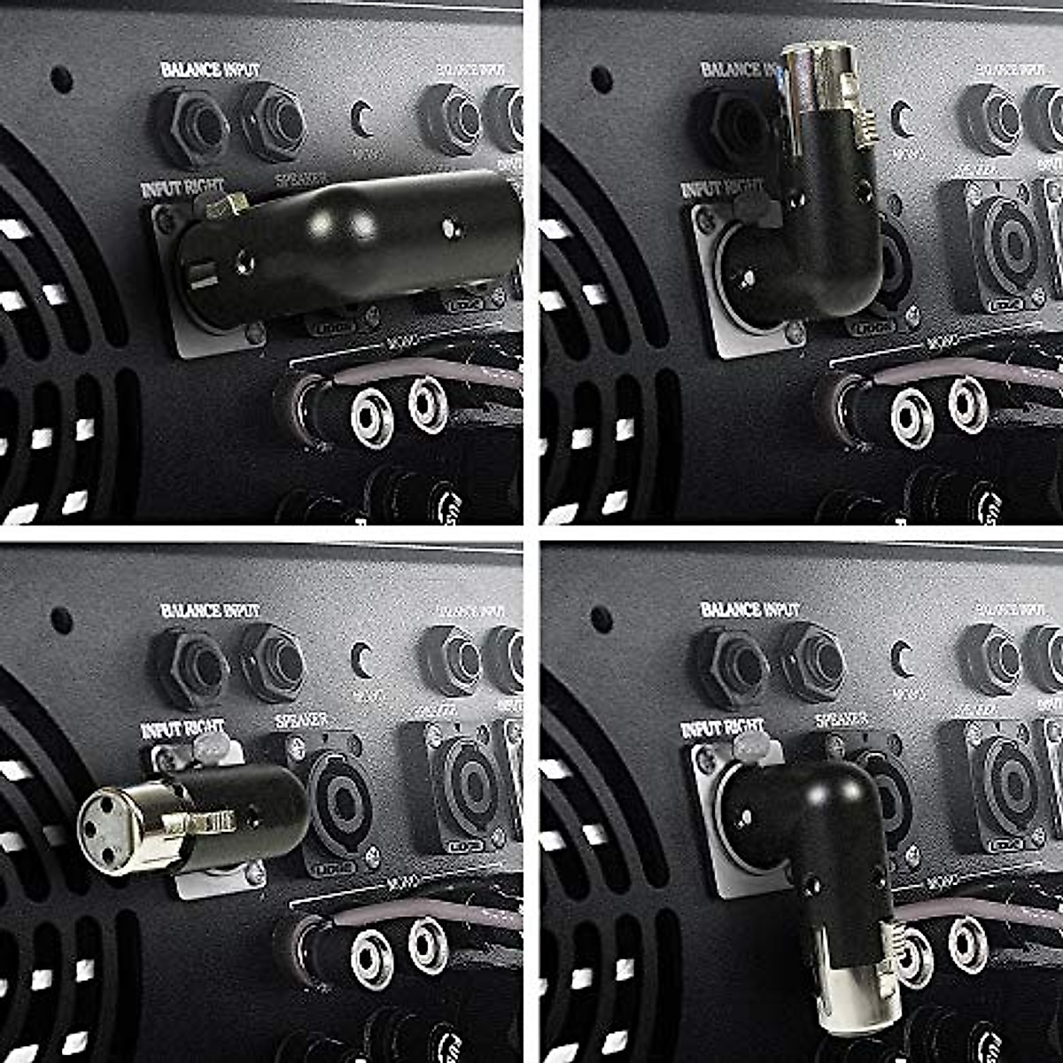 Pair of 3-PIN XLR Angle Adapter | Dual Male & Female, Durable Metal Connector w/ 4 Adjustable Angle Positions & Tight Connection to Mixer | Save Space & Keep Mic Cables Neat On Stage, In Studio & More