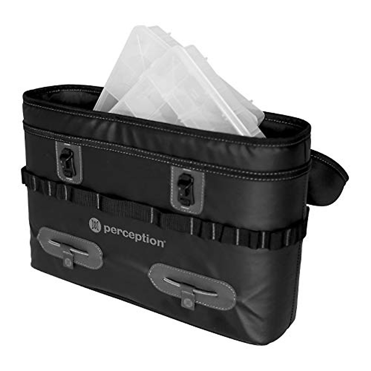 Perception Kayaks Saddle Bag | Tackle Storage System for Outlaw Kayak | Holds Two 3600 Plano Boxes | Splash Resistant | Zipper Top |, Black