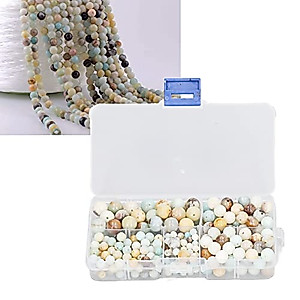 Natural Crystal Beads Stone Amazonite, Natural Matte Jade Stone Round Loose Semi Gemstone Beads for Jewelry Making, Crystal Jewelry Making Kit