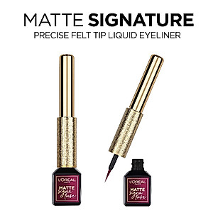 L’Oréal Paris Makeup Matte Signature Liquid Dip Eyeliner, Waterproof, Precise and Easy Application, All Day Wear, Vivid Matte Finish, Burgundy, 0.07 fl; Oz.
