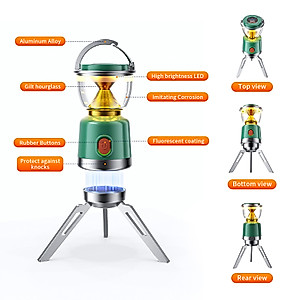 Camping Lantern, Aluminum Alloy Battery Powered Camping Lights, 5 Modes Battery Operated Lantern，Portable Flashlight for Power Outages, Emergency, Hurricane, Hiking