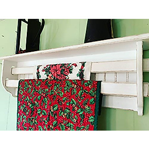 Quilt Rack for the wall, Double Bar Quilt Rack Wall Shelf, Quilt Display Shelf, Rustic Quilt Rack | Quilt Rack for 2 Quilts
