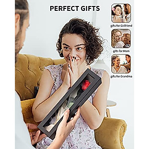 Preserved Rose, Preserved Flowers for Delivery Prime, Single Rose Flower Gifts for Women, Real Rose Gifts for Her, Birthday Gifts, Valentines Flowers for Girlfriend - Red Rose