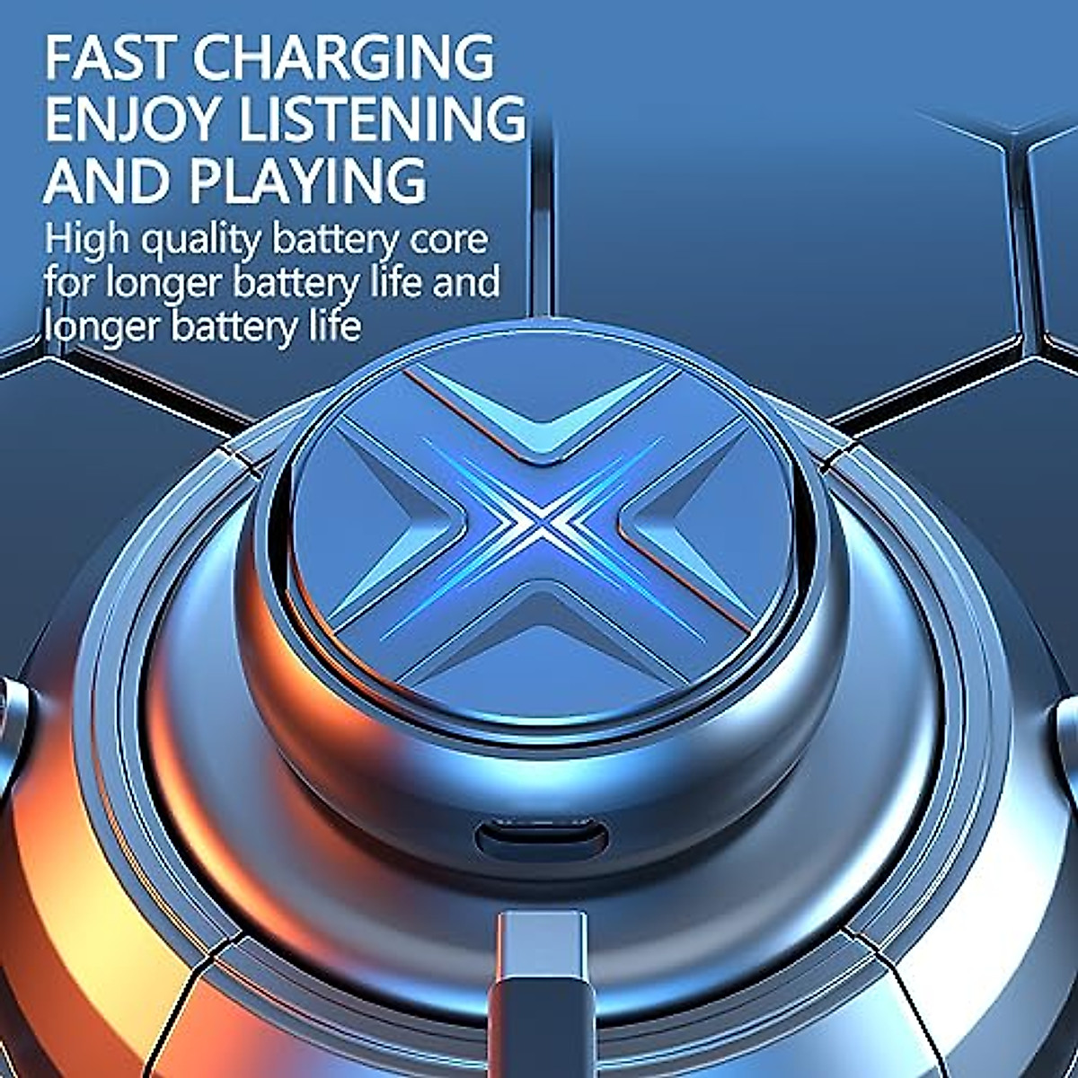 Wireless Earbuds Gaming Earbuds in Ear 5.3 Bluetooth Headphones Sport Ear Buds Bluetooth Earbuds Noise Cancelling Headphones Earphones Wireless Long Esports Cool Stuff Birthday Gifts (Blue)