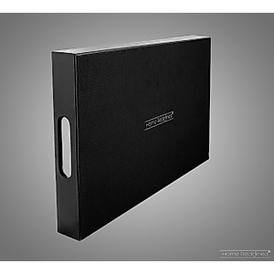 Home Redefined Beautiful Modern Elegant 18"x12" Rectangle Classic Black Faux Leather Decorative Ottoman Coffee Table Perfume Living Room Kitchen Serving Tray with Handles for All Occasion's